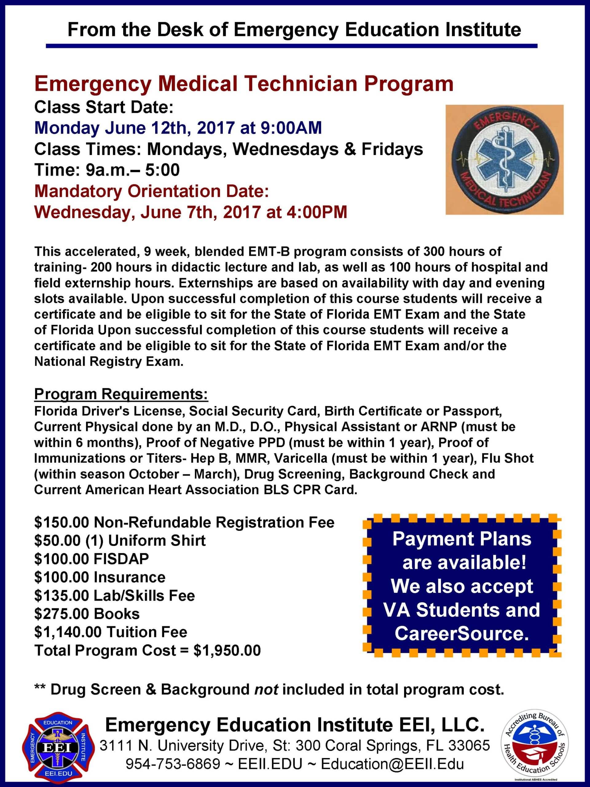 eei.edu-EMERGENCY MEDICAL TECHINICAN FLYER | eei