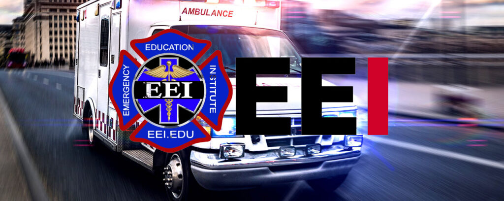 Ambulance driving on a city street. | eei